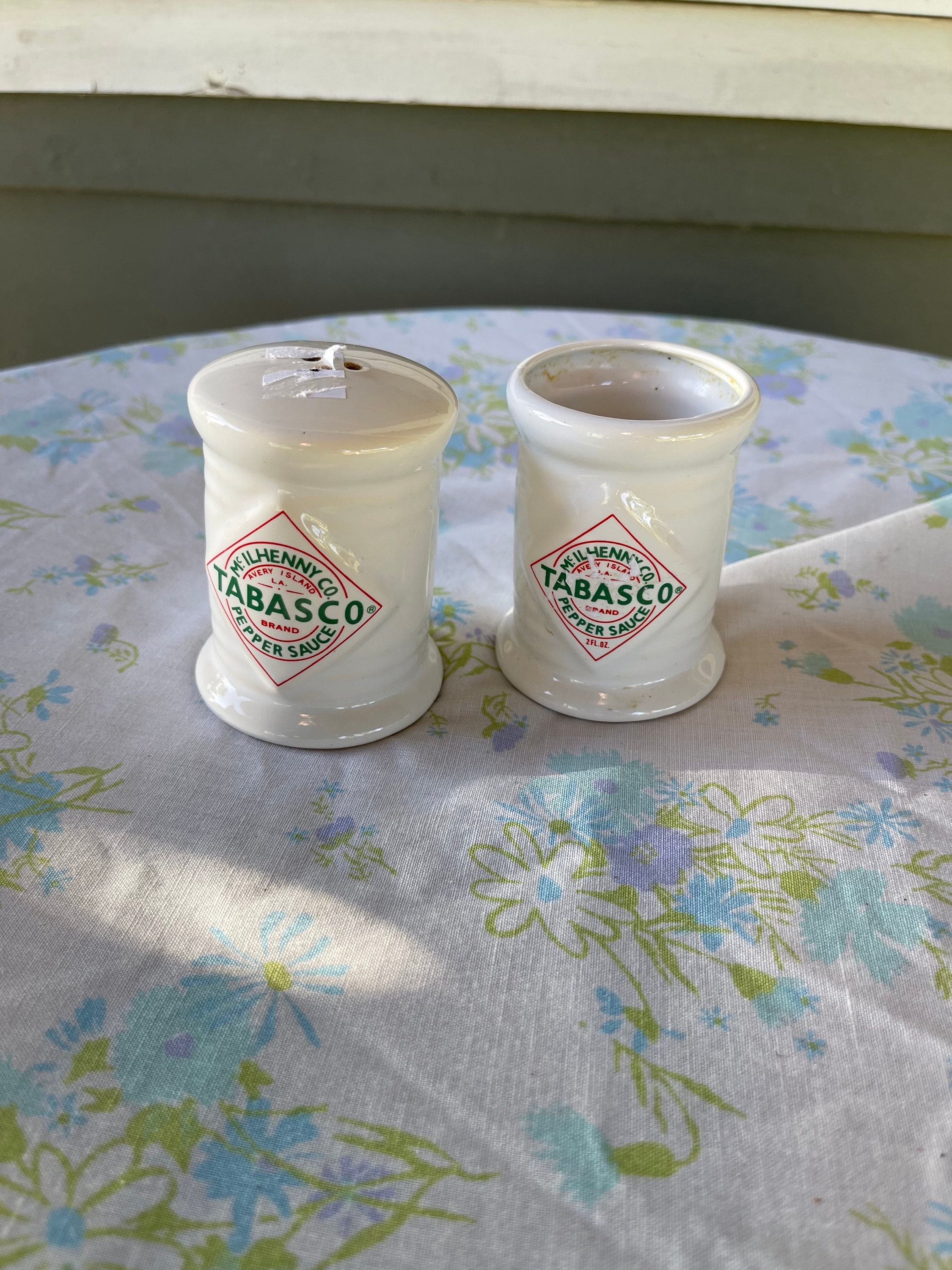 Vintage ADVERTISING Shaker and Toothpick Holder TOBASCO Pepper Sauce ...
