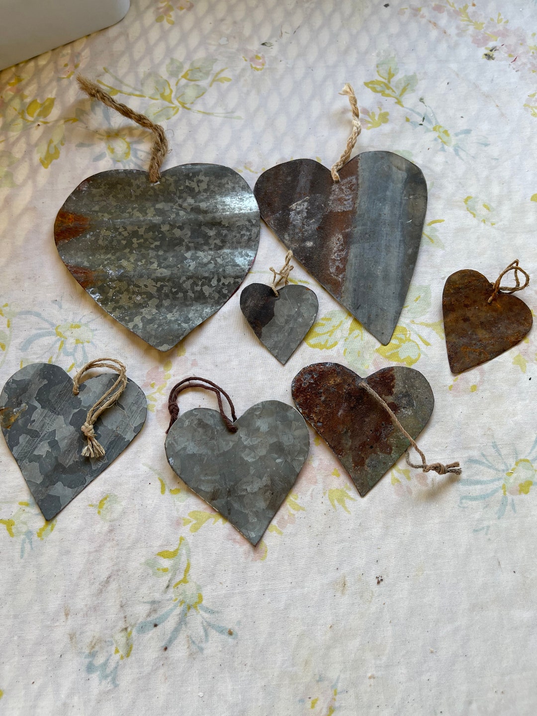 Vintage LOT of 7 Galvanized Metal HEART Valentine CUTOUTS Ornaments - Etsy