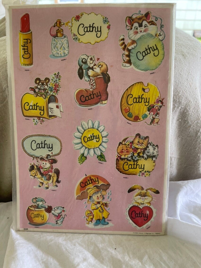 Vintage CATHY Name STICKERS New Old Stock - Etsy