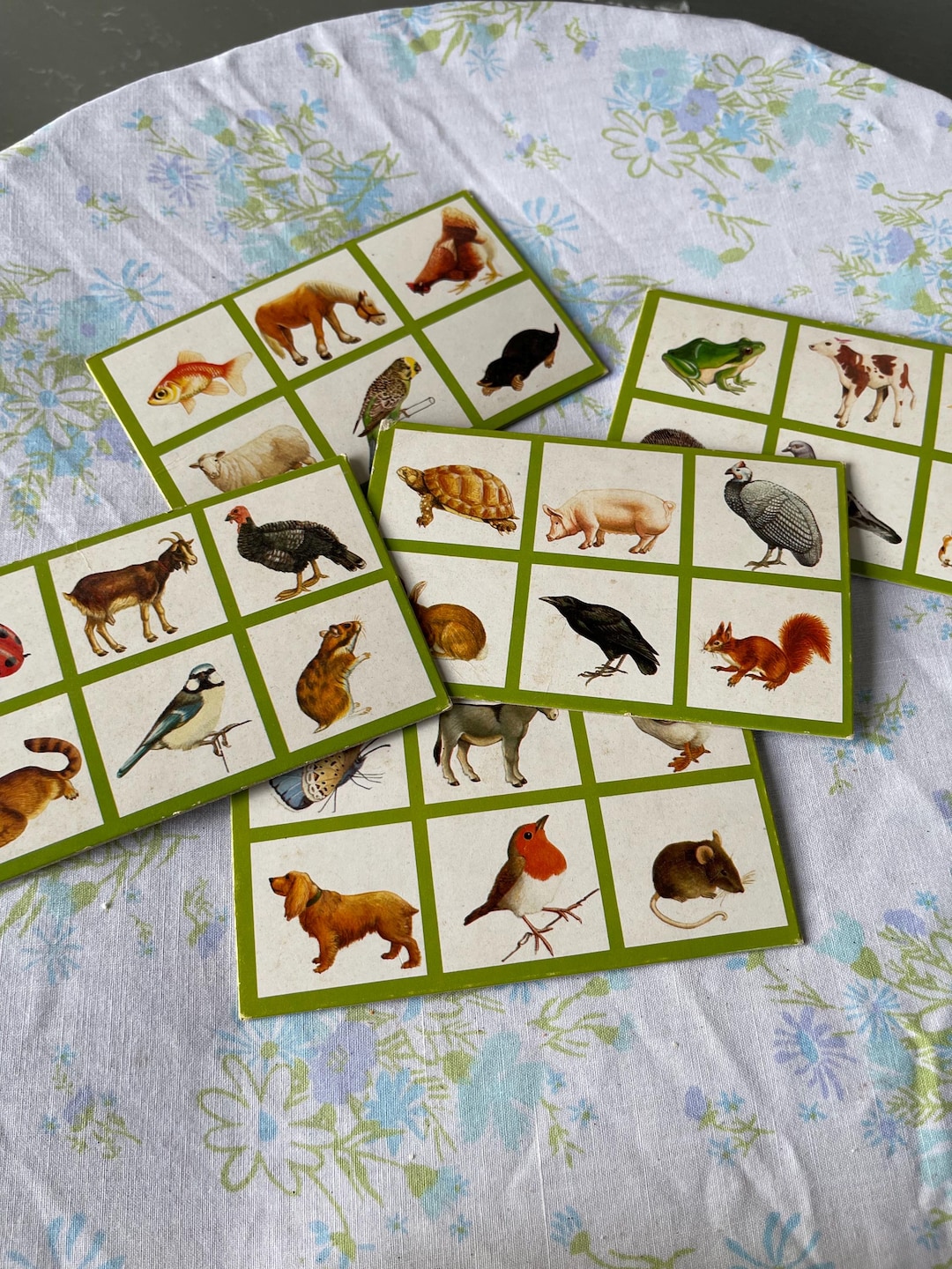 Vintage Lot of 5 ANIMAL Lotto CARDS Game Boards - Etsy
