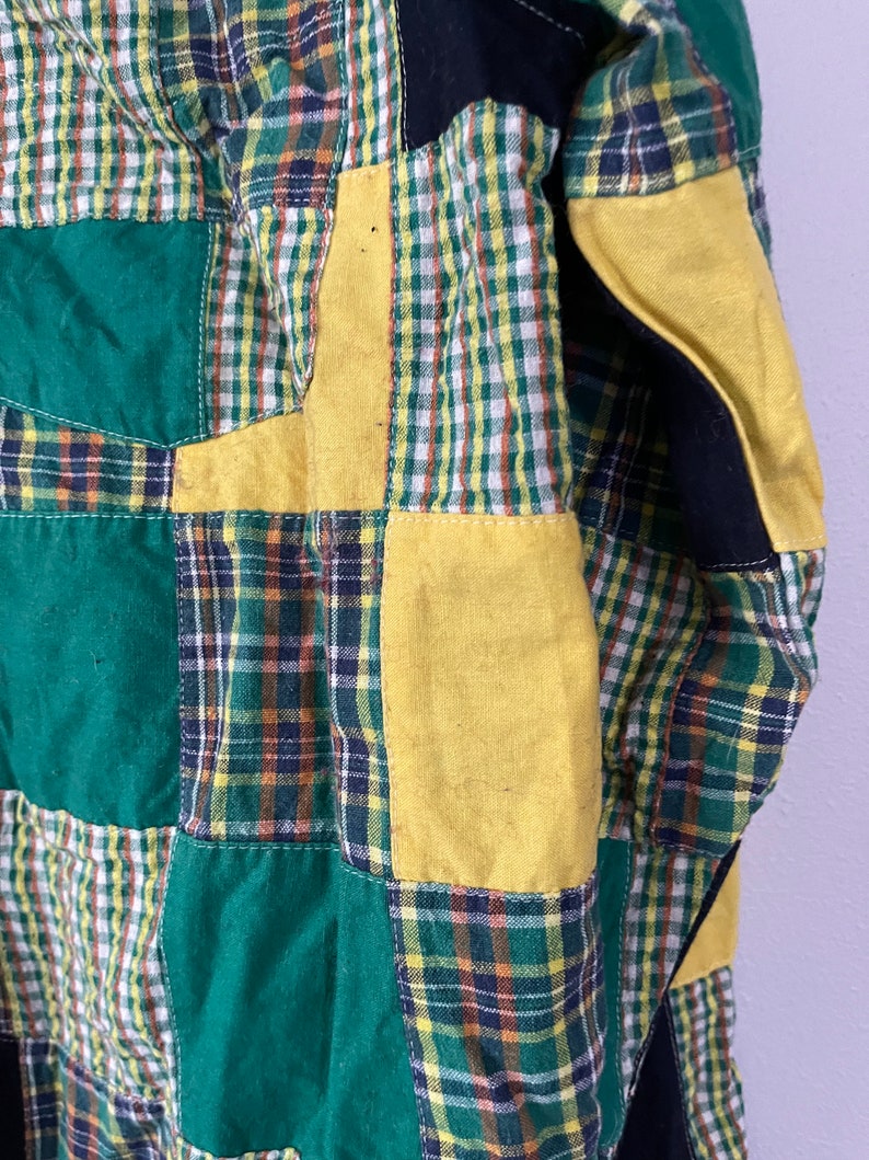 Vintage 90s PLAID PATCHWORK Button up SHIRT Top Sm to Med - Etsy