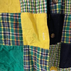 Vintage 90s PLAID PATCHWORK Button up SHIRT Top Sm to Med - Etsy