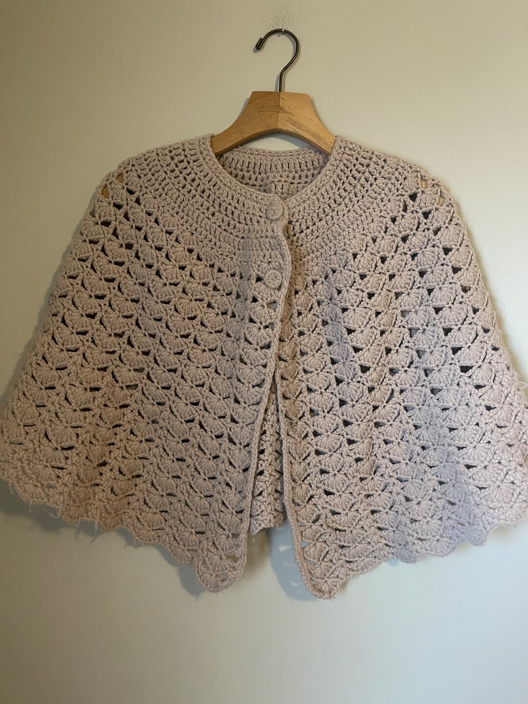 CUTE Vintage Crocheted Bolo Shrug PONCHO Top Small to Medium - Etsy