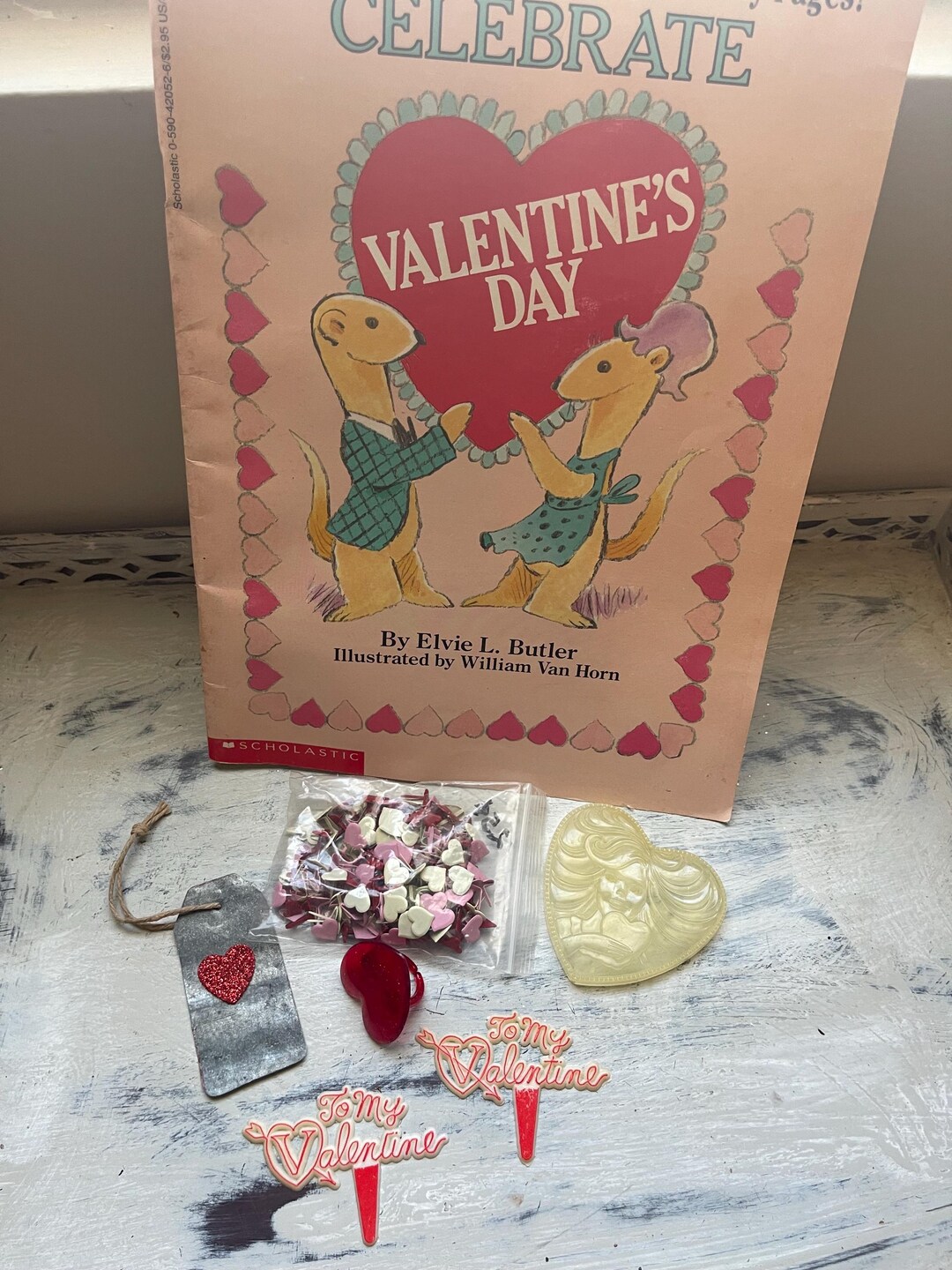 Vintage VALENTINES DAY Lot Activity Book Hearts Ornaments Toppers - Etsy