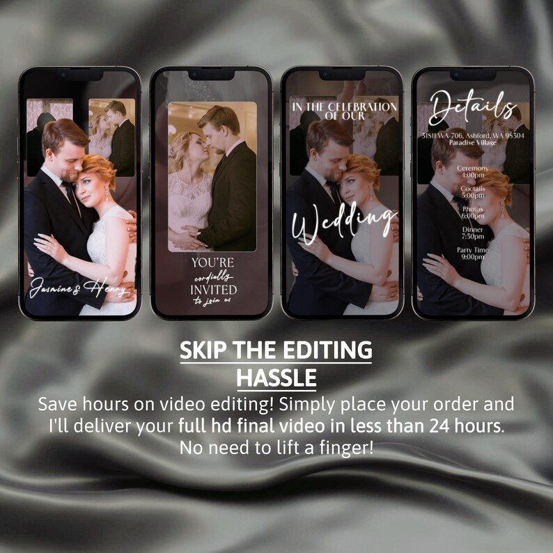 Modern 3D Animated Wedding Video Invitation: Customizable Evite ...