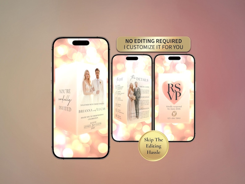 3D Cube Wedding Invitation Video, Digital Wedding Evite, Animated ...