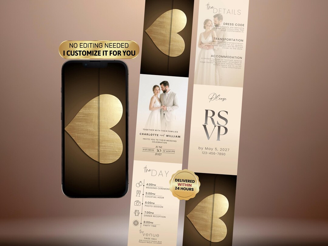 Luxury Animated Wedding Invitation, Elegant Digital Invite ...