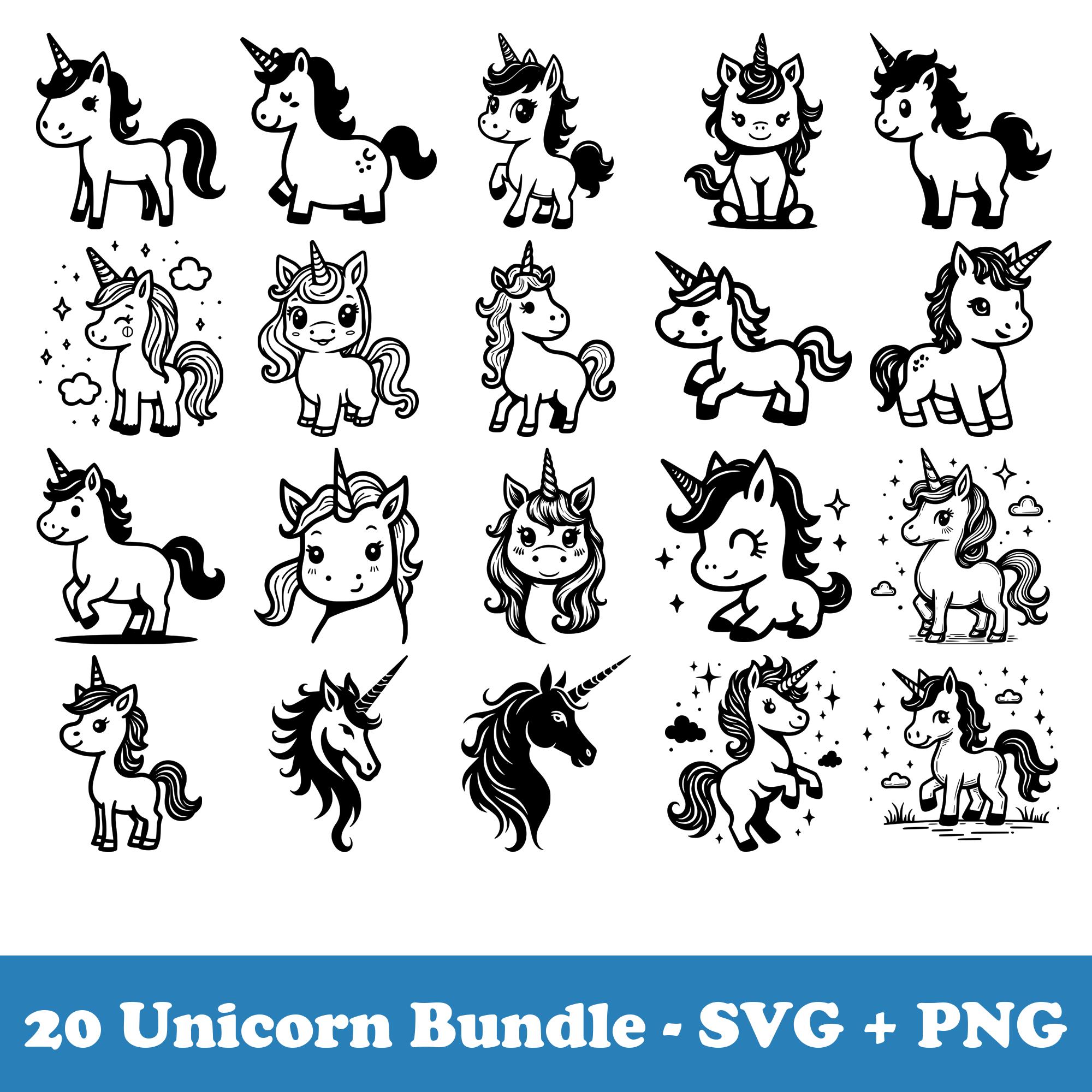 Unicorn SVG, Cricut, Silhouette, Cut Files, Unicorn PNG, Vector Graphic ...