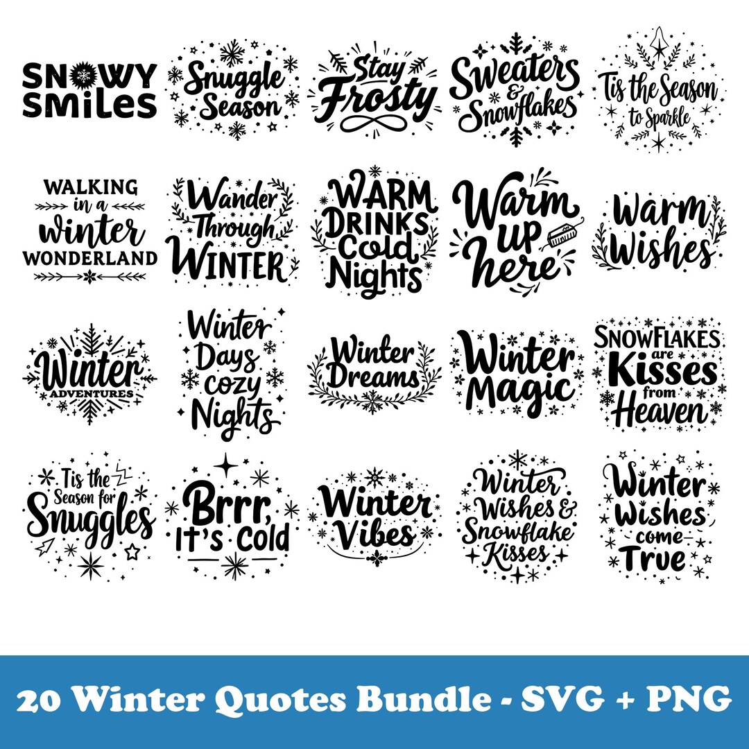 Winter Quotes SVG, Winter Sayings SVG, Cricut, Silhouette, Cut File ...