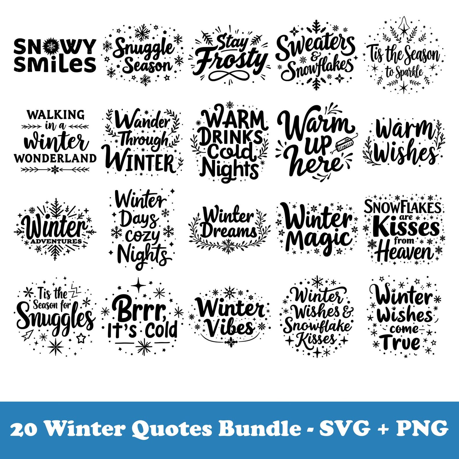 Winter Quotes SVG, Winter Sayings SVG, Cricut, Silhouette, Cut File ...