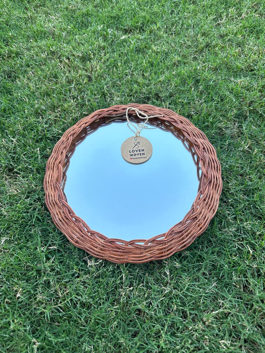 Rattan Mirror, Boho Mirror, Woven Wall Mirror, Cozy Wall Decor, Shelf ...