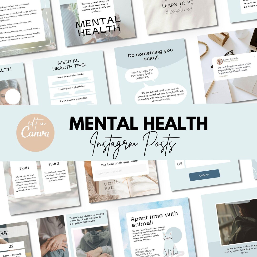 Mental Health Instagram Templates, Mental Health Posts, Mental Health ...