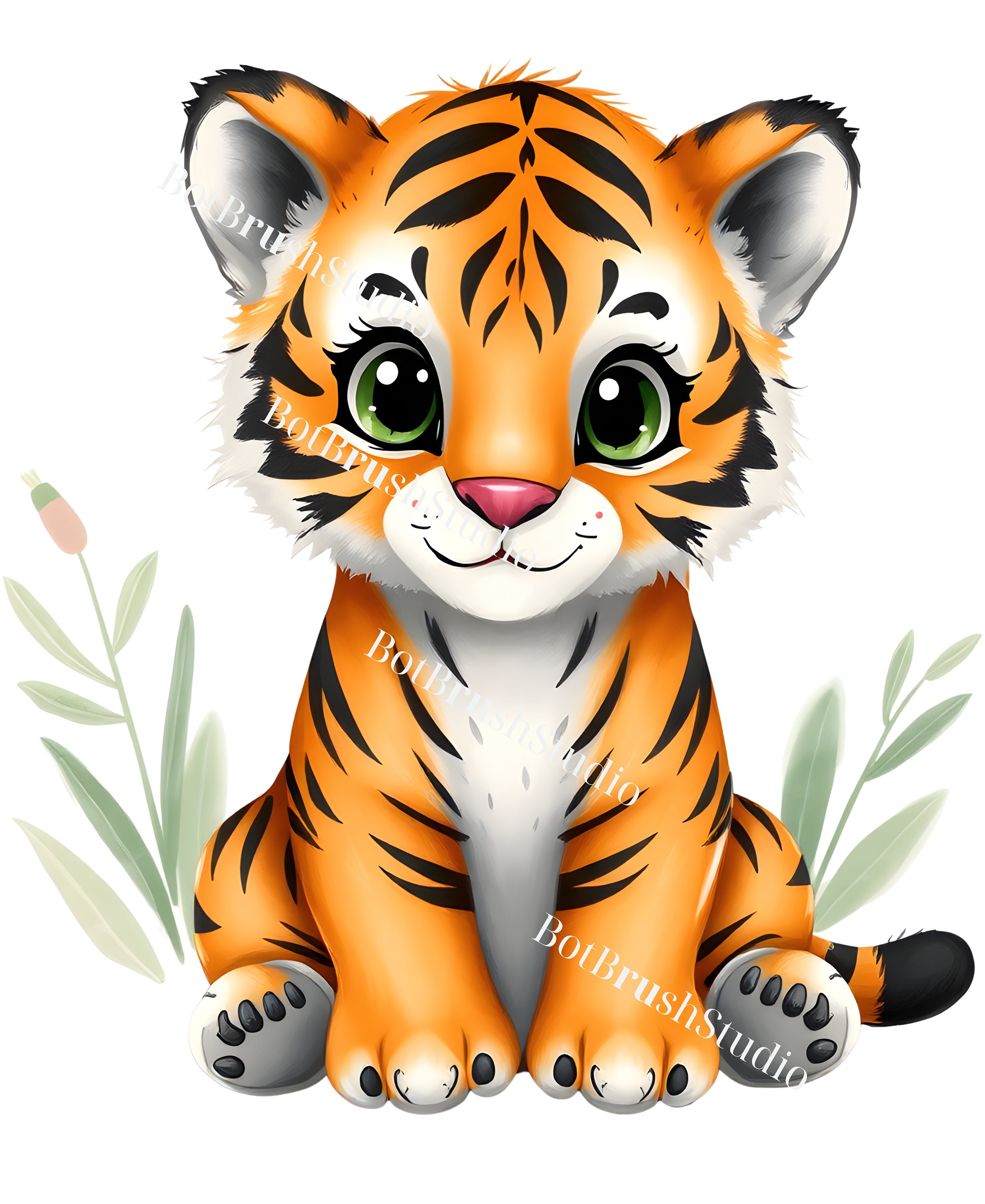 Cute Tiger Clipart | Adorable Illustrations for Crafting, Scrapbooking ...