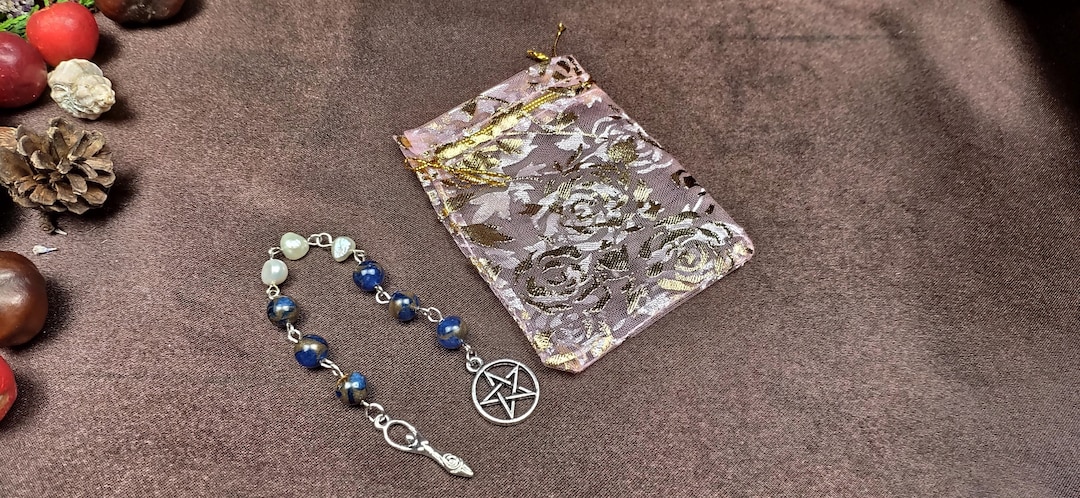 Handmade Witch’s Ladder With Natural Gemstones – Pagan Prayer Beads ...