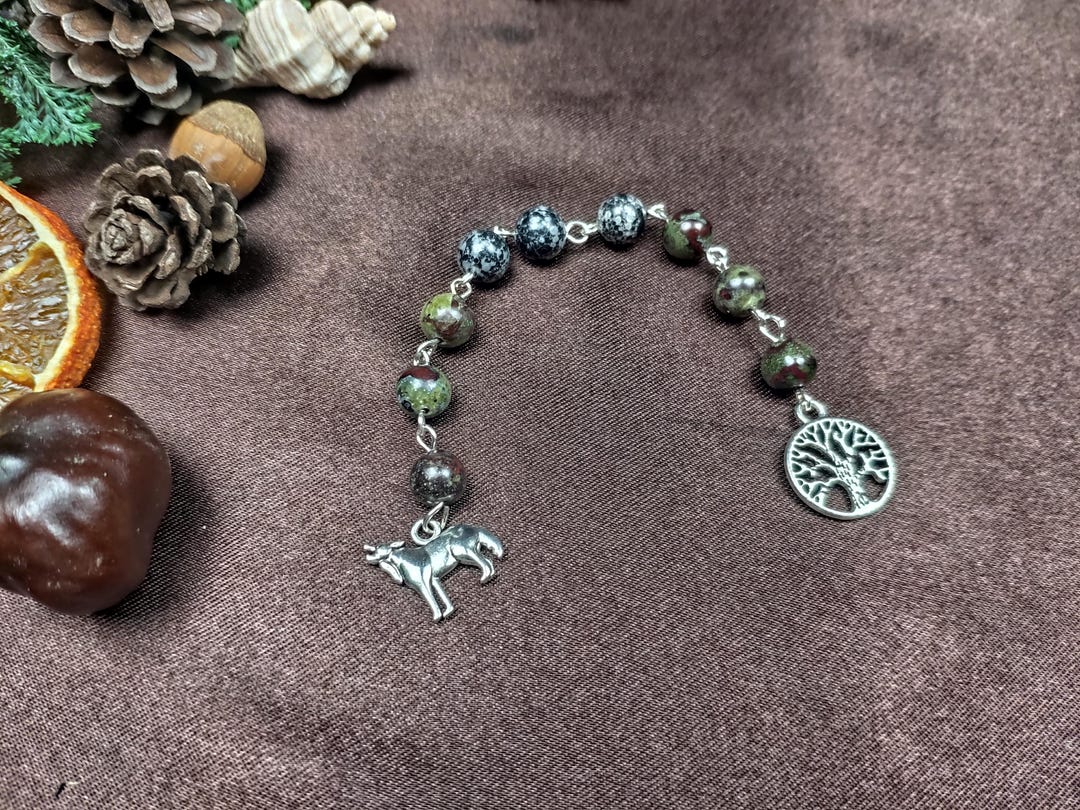 Handmade Witch’s Ladder With Natural Gemstones – Pagan Prayer Beads ...