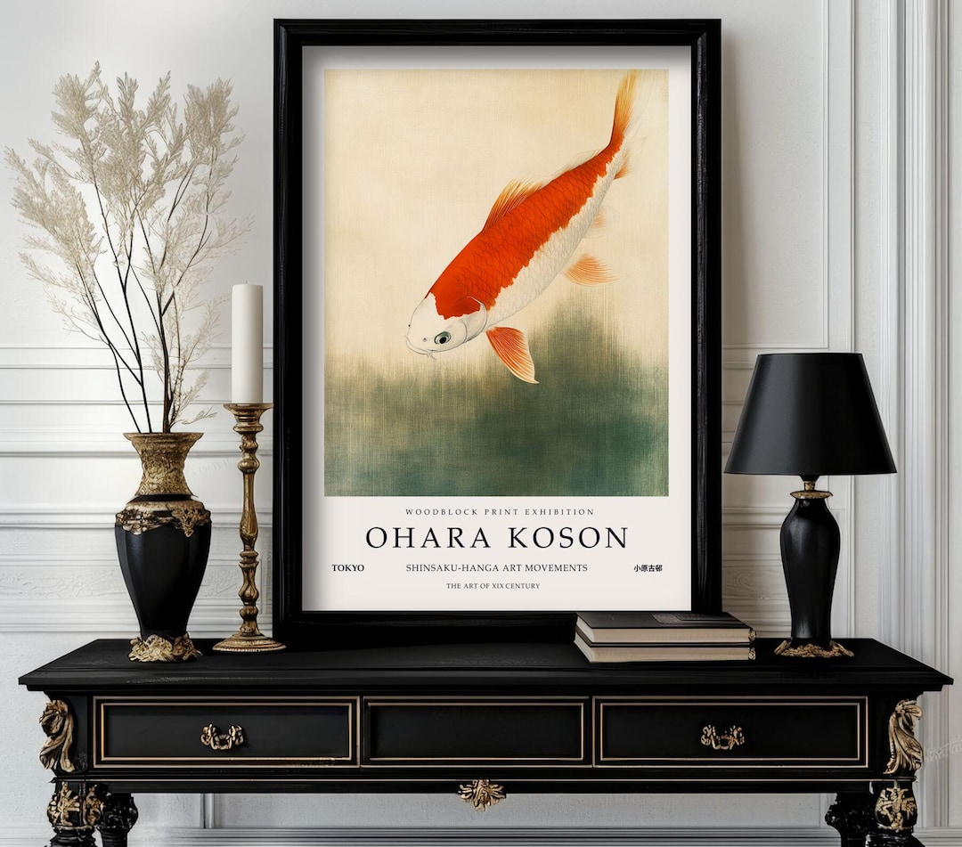 Ohara Koson Poster Koi Fish, Ohara Koson Print, Ohara Koson Exhibition ...