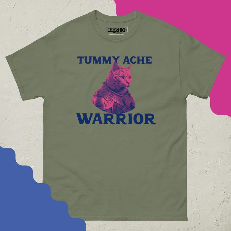 TUMMY ACHE WARRIOR Survivor Cat Meme 100% Cotton Unisex Classic Tee - Etsy