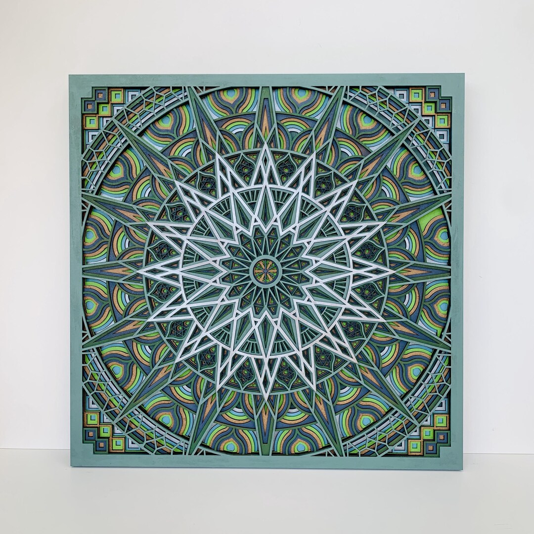 Mandala Wall Art Wood, Living Room Wall Decor, Handmade Wood Wall Art ...