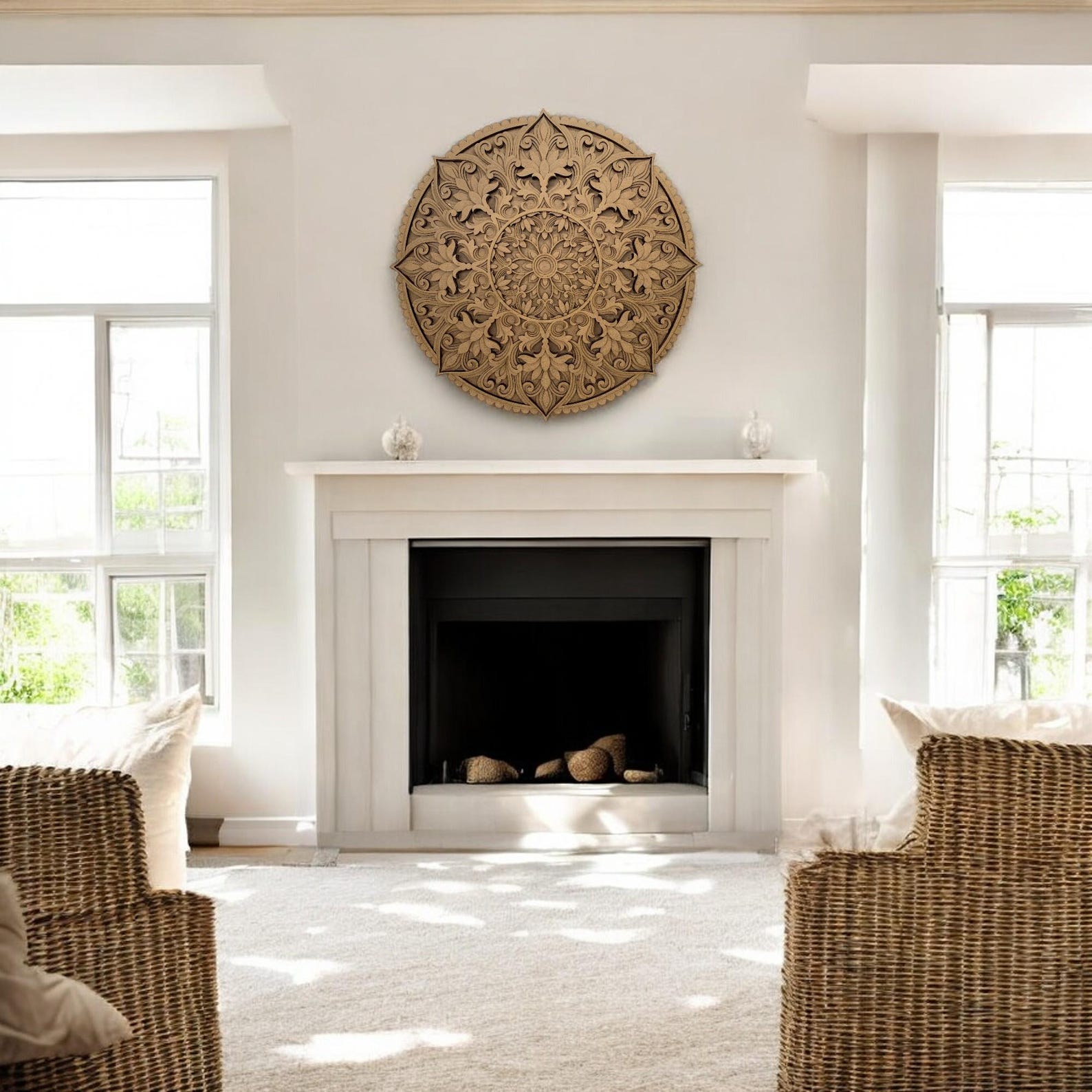 MANDALA WOOD Wall Decor, Sacred Geometry Art, Living Room Decor ...