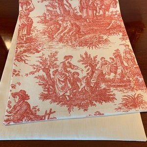 Waverly "county Life", Raspberry and Cream Toile Cotton, French Country Home Decor, Shabby Chic ...