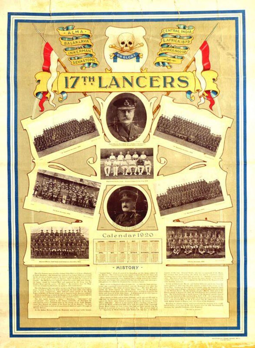 Vintage British Army 17th Lancers Memorial Poster Poster Print A3/a4 - Etsy