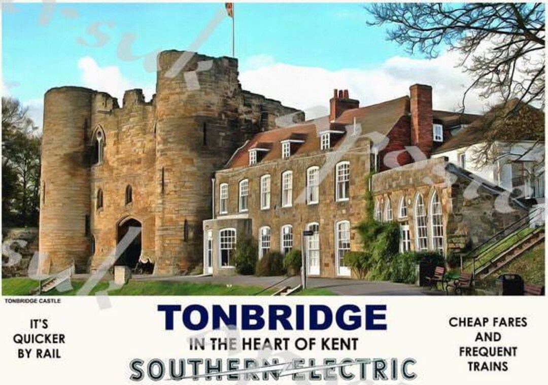 Vintage Style Railway Poster Tonbridge Kent A4/a3/a2 Print - Etsy
