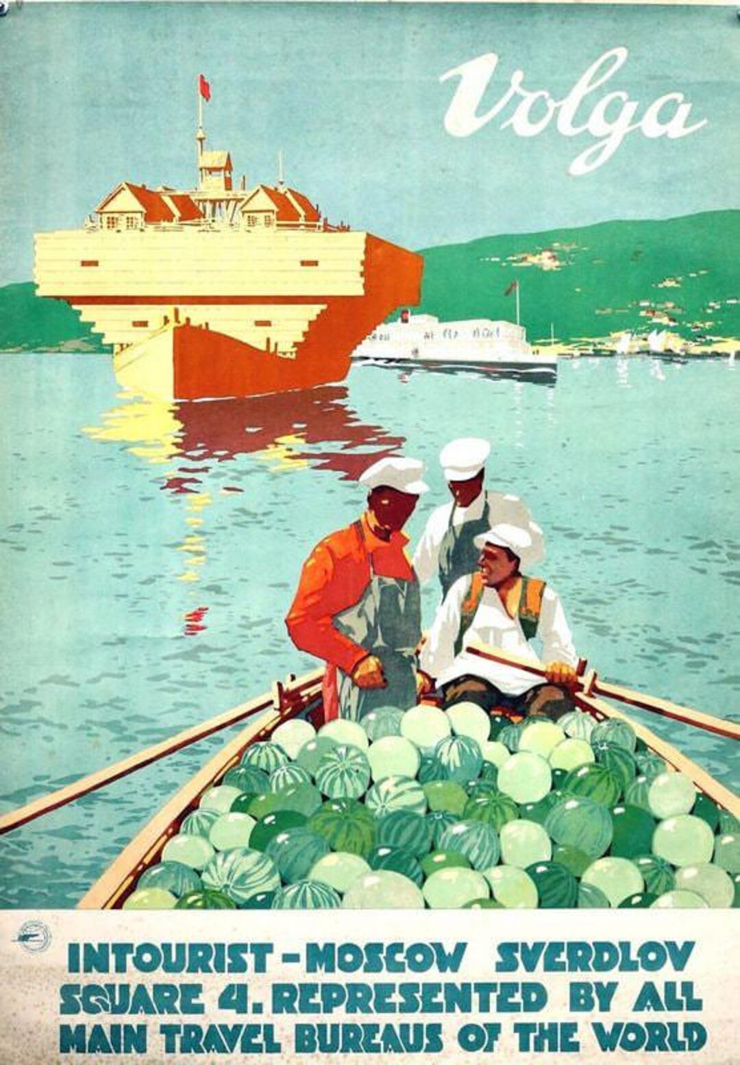 Vintage Soviet Union River Volga Tourism Poster Print A3/a4 - Etsy