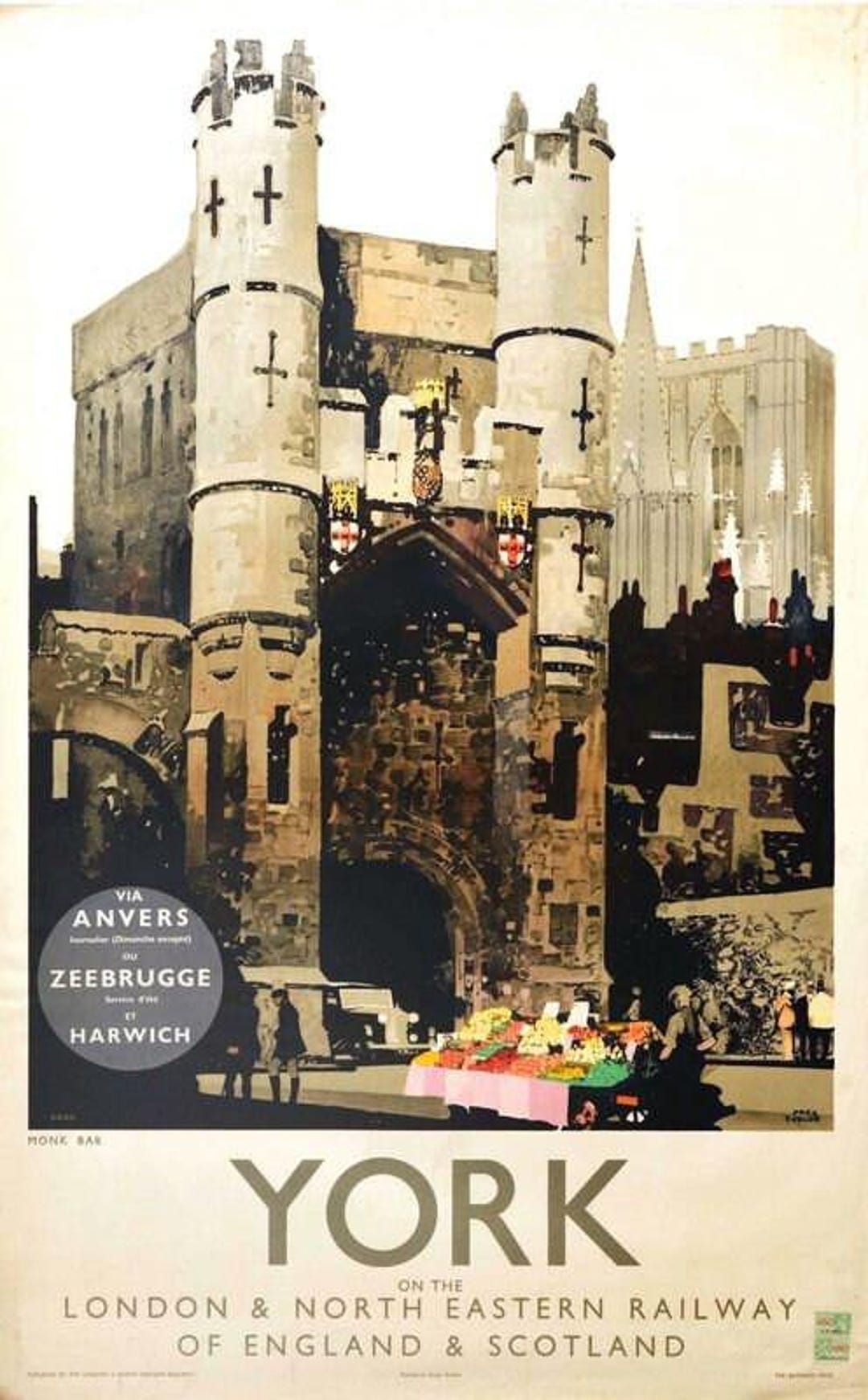 Vintage Lner York Monk Bar Railway Poster Print A3/a4 - Etsy Australia