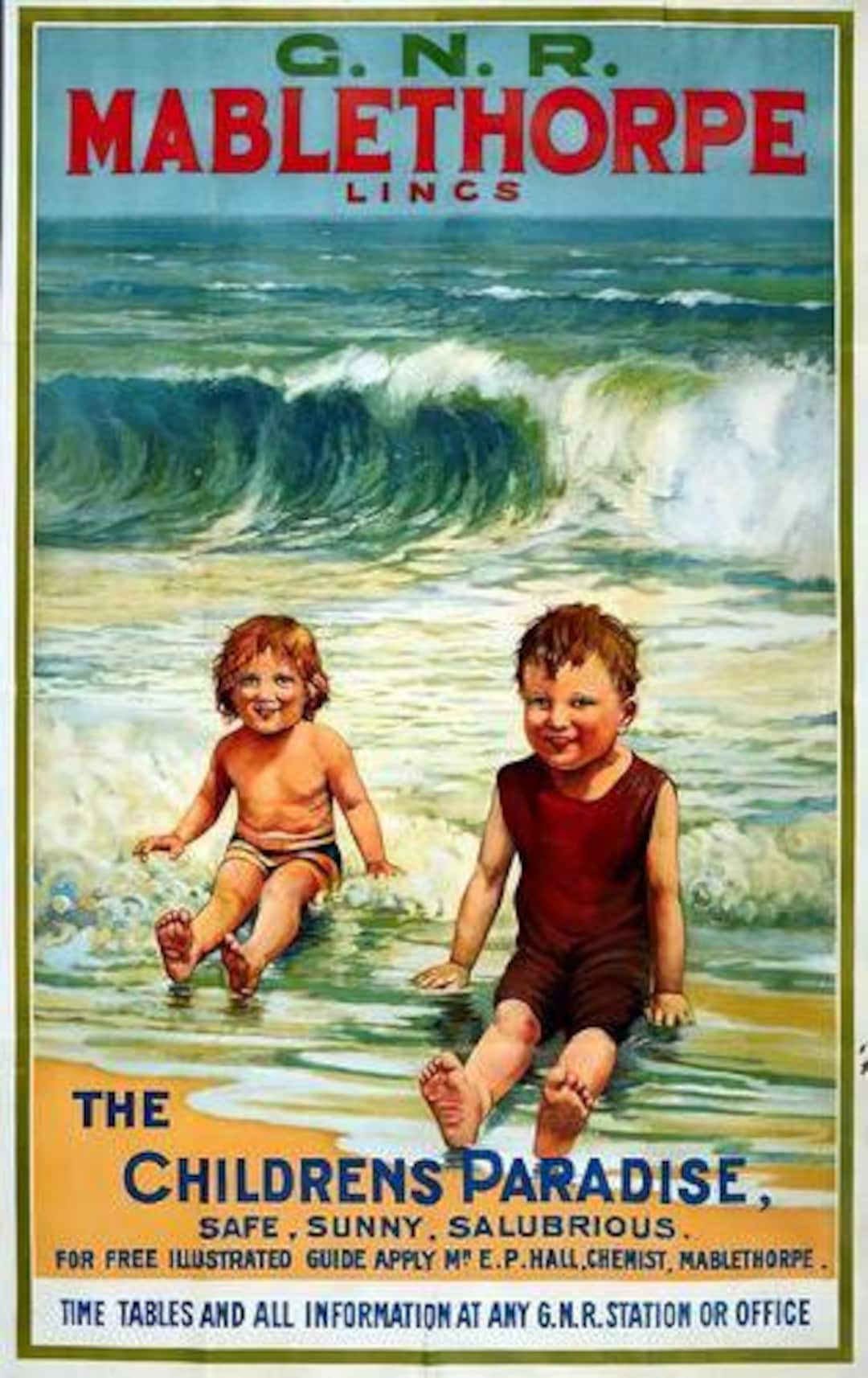 Vintage Great Northern Railway Mablethorpe Railway Poster Reprint A3/a4 ...