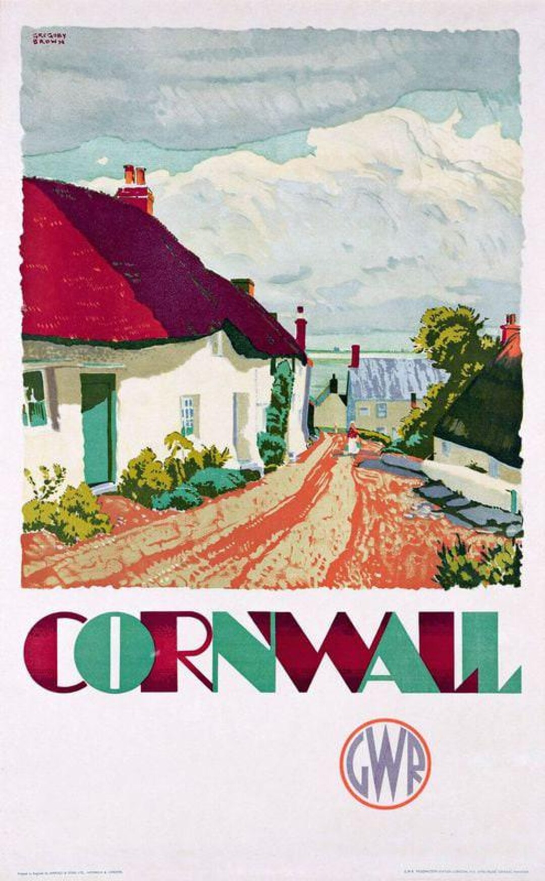 Vintage Gwr Cornwall Watercolour Railway Poster Print A3/a4 - Etsy