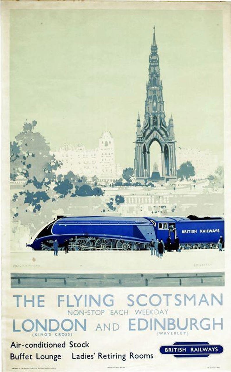 Vintage Lner Coronation Flying Scotsman Railway Poster Print A3/a4 - Etsy