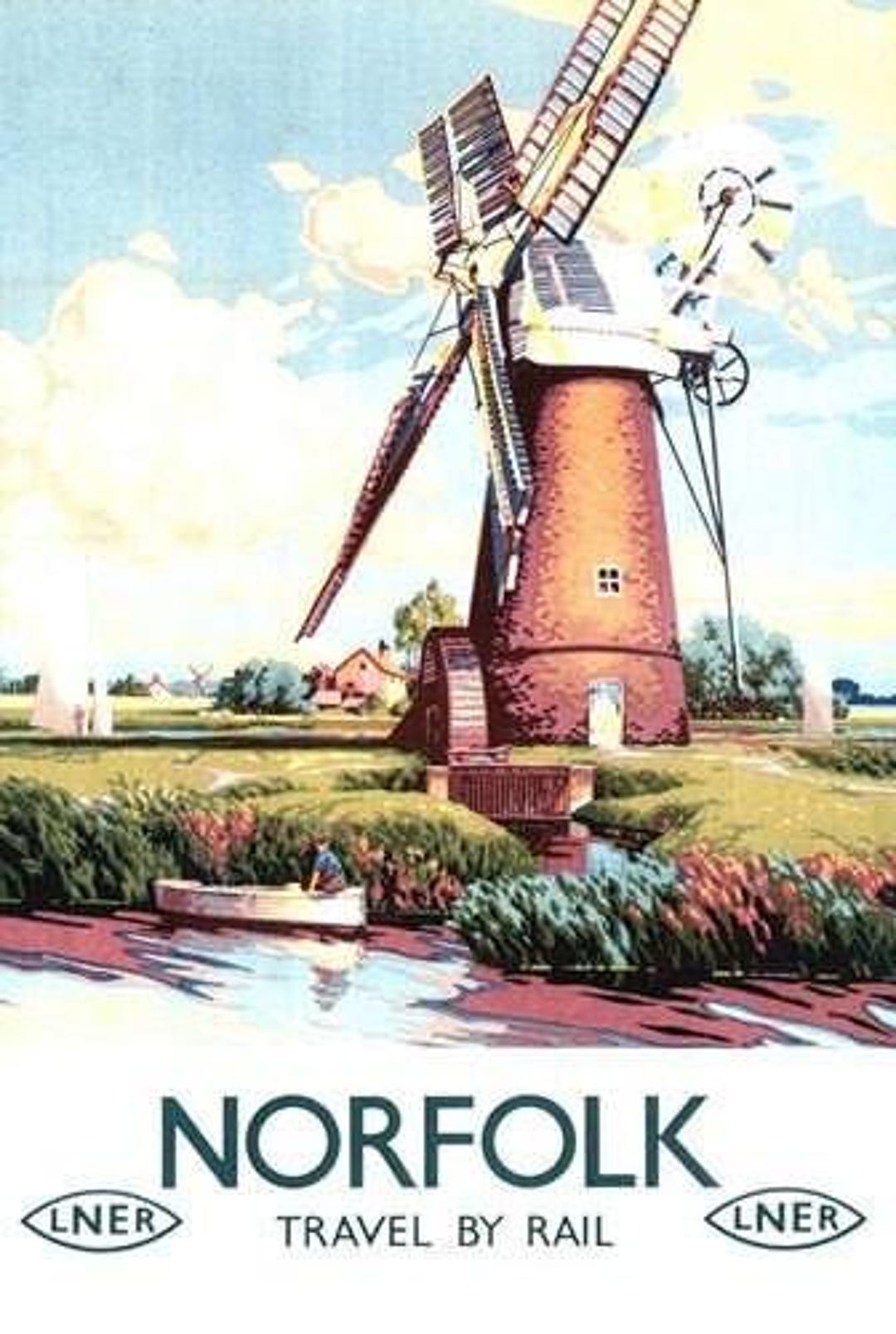 Vintage Lner Norfolk by Rail Railway Poster A3/a4 Print - Etsy