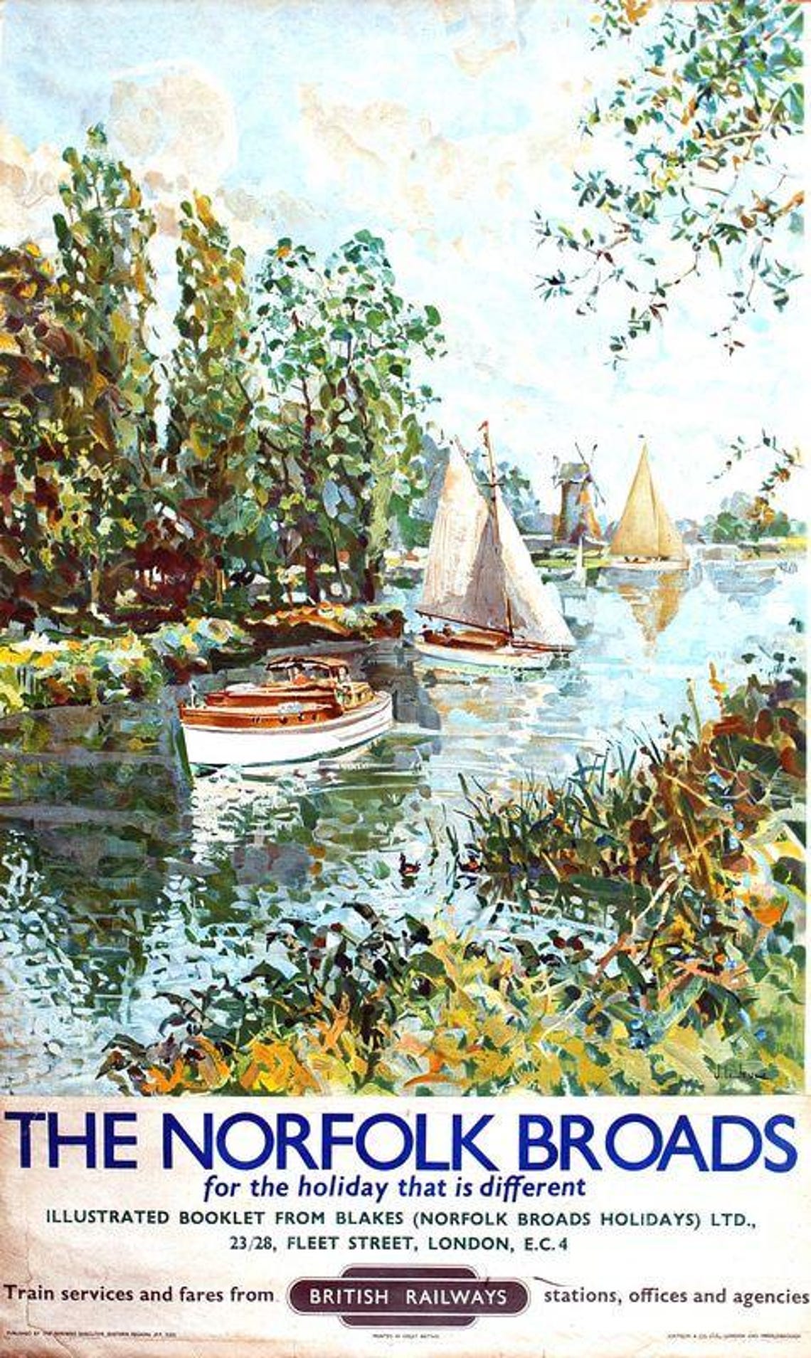 Vintage British Rail Norfolk Broads Railway Poster Print A3/a4 - Etsy UK