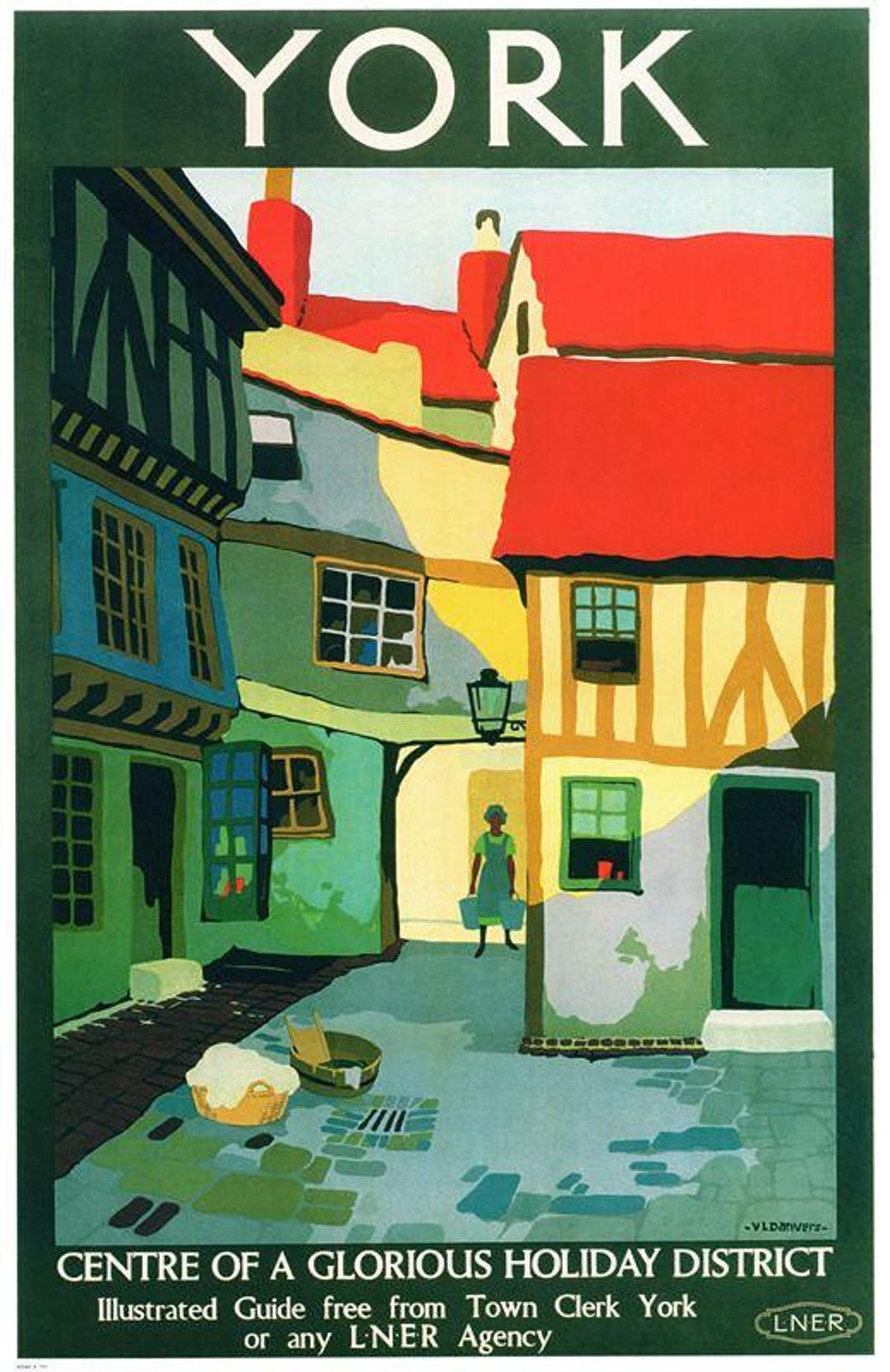Vintage Lner York Glorious Holiday District Railway Poster A4/a3/a2/a1 ...