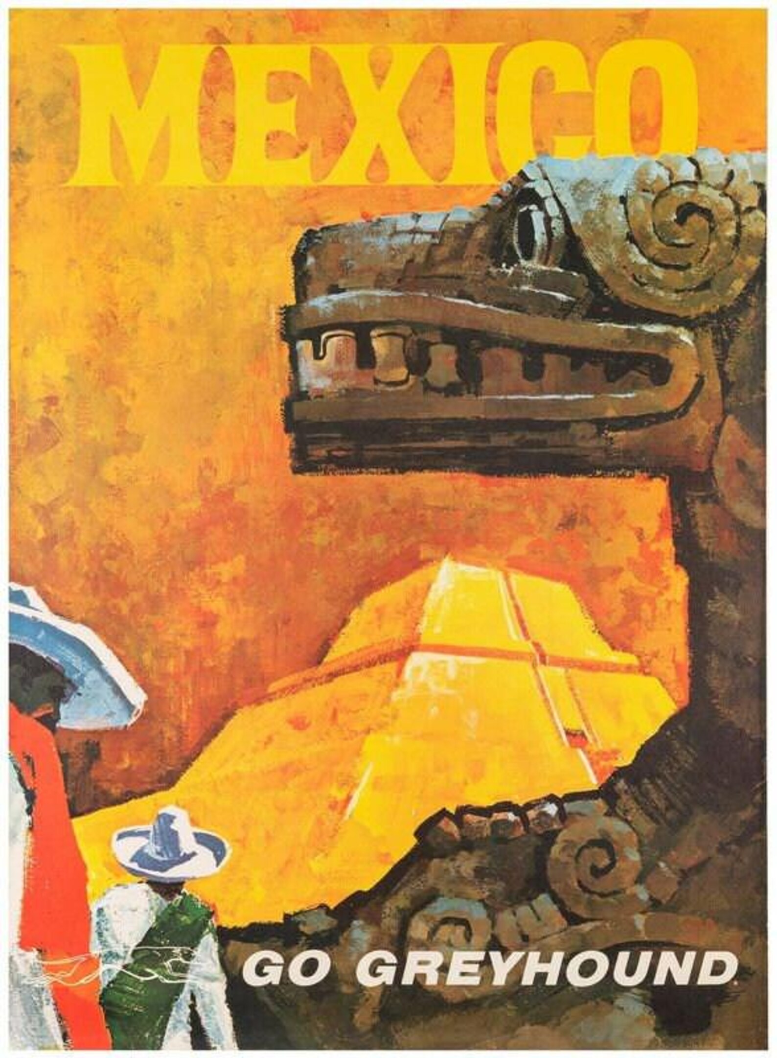 Vintage Greyhound Bus Mexico Tourism Poster Print A3/a4 - Etsy