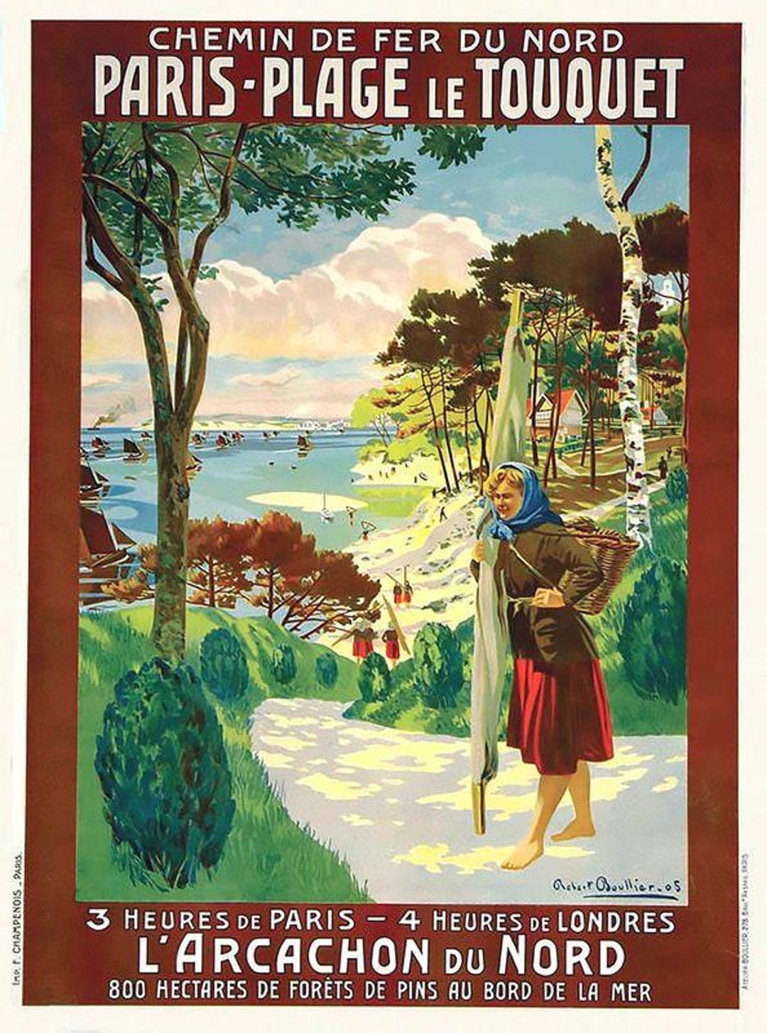 Vintage French Railways Le Touquet Tourism Poster Print A3/a4 - Etsy