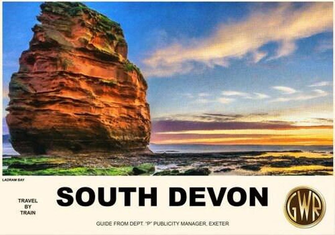 Vintage Style Railway Poster Ladram Bay Devon A4/a3/a2 Print - Etsy