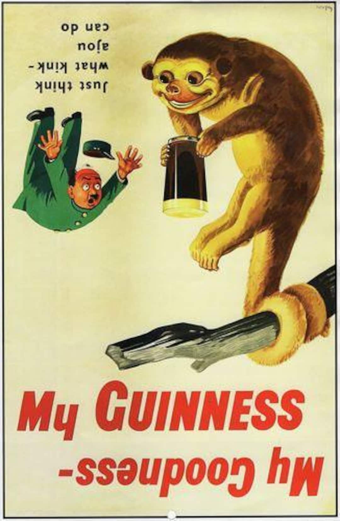 Vintage Guinness Sloth Advertisement Poster A4/a3/a2/a1 Print - Etsy