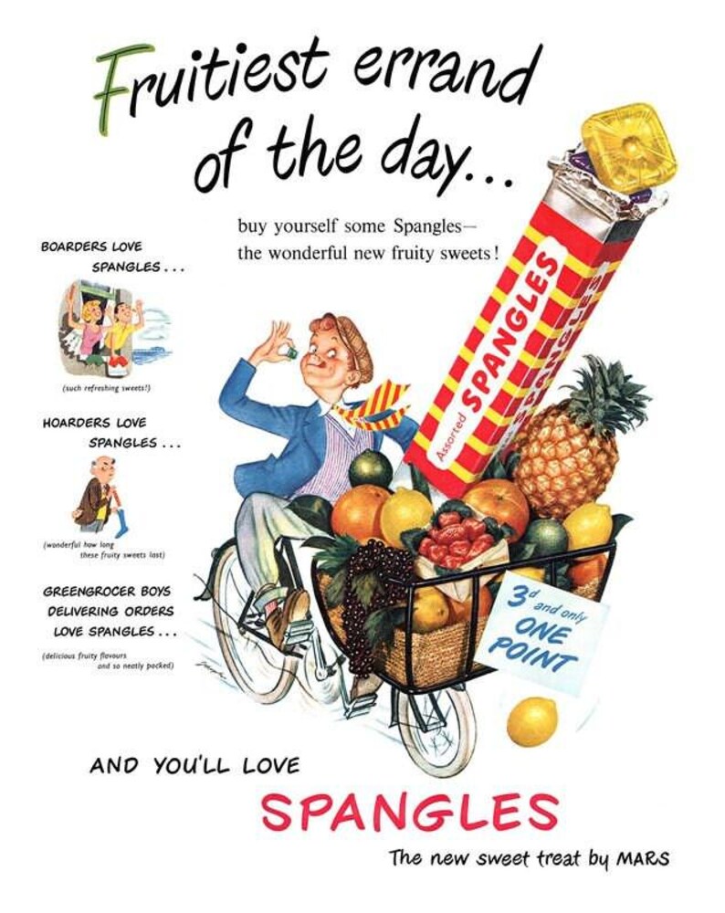 Vintage Spangles Advertisement Poster Print A3/a4 - Etsy