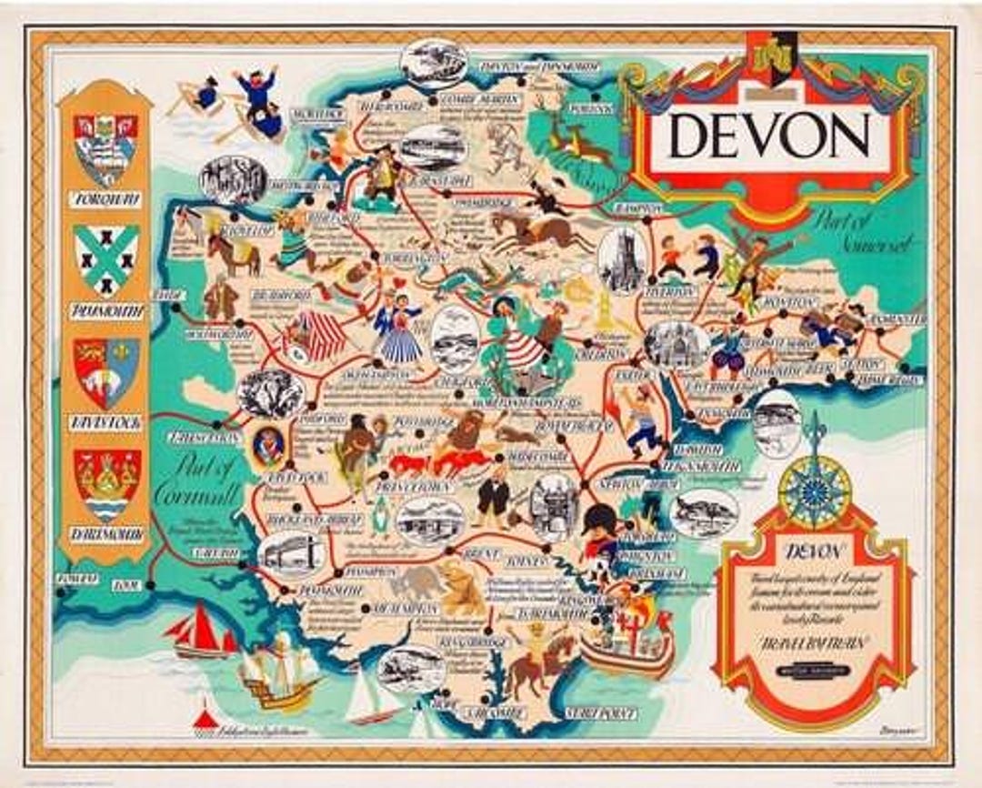 Vintage British Rail Map of Devon Railway Poster A3/a4 - Etsy