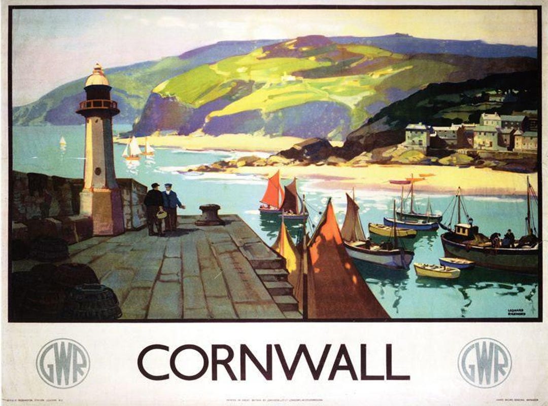 Vintage Gwr Cornwall Harbour Railway Poster A4/a3/a2/a1 Print - Etsy