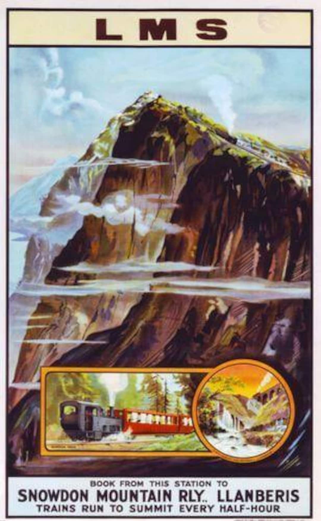 1930's Snowdon Mountain Railway Poster A3 / A2 Print - Etsy