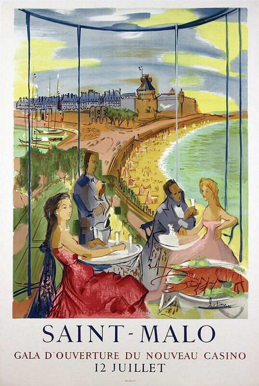 Vintage Saint Malo France Tourism Poster Print A3/a4 - Etsy