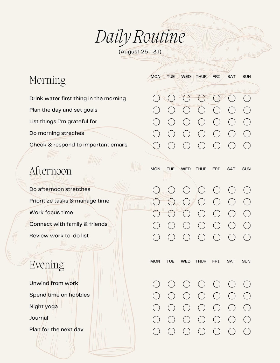 Daily Routine Checklist - Fill the Bubble To-do List - Downloadable PDF ...