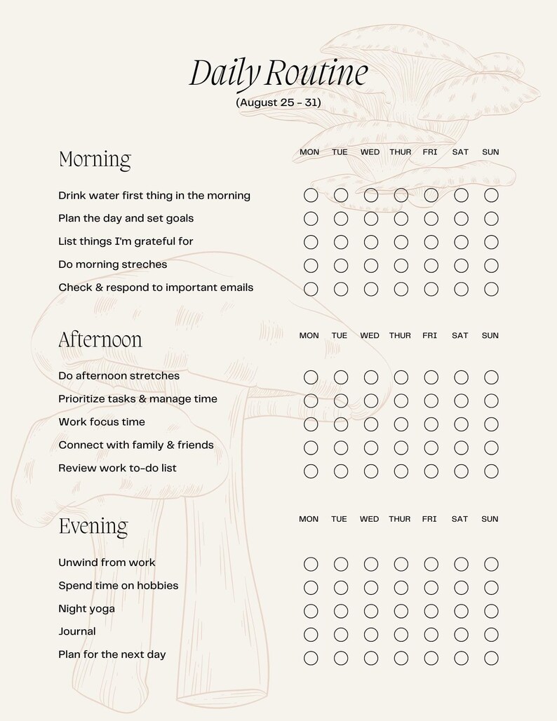 Daily Routine Checklist - Fill the Bubble To-do List - Downloadable PDF ...