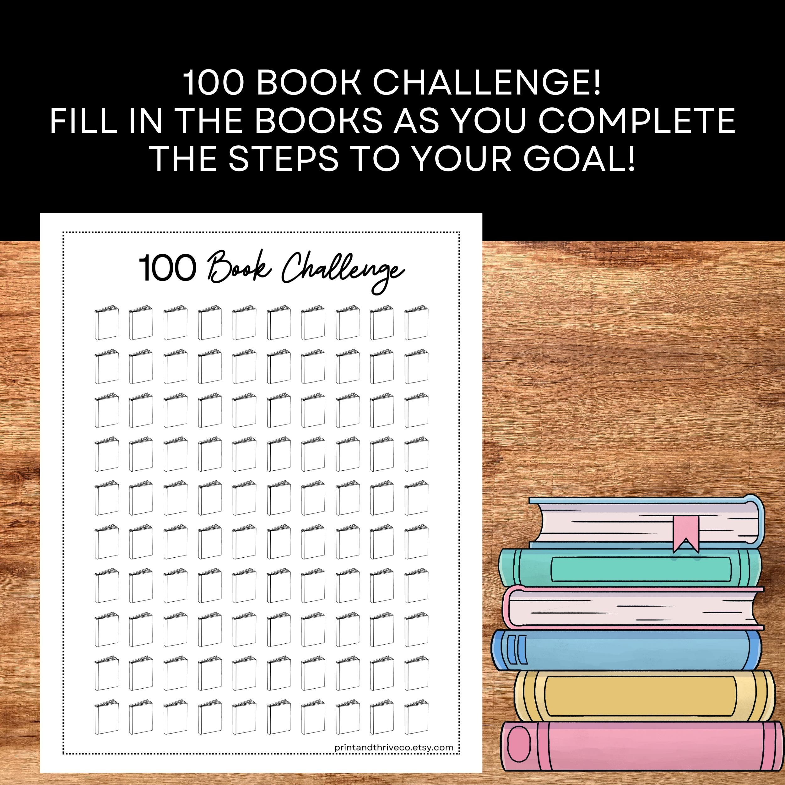 100 Book Challenge Tracker, Habits, Simple Printable Goal Tracker ...
