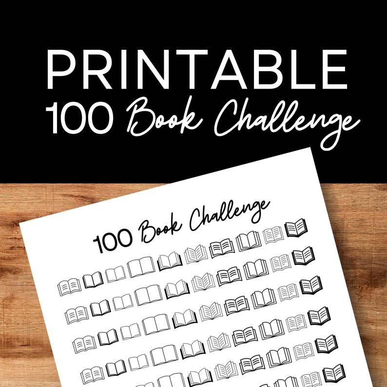 100 Book Challenge Tracker, Habits, Simple Printable Goal Tracker ...