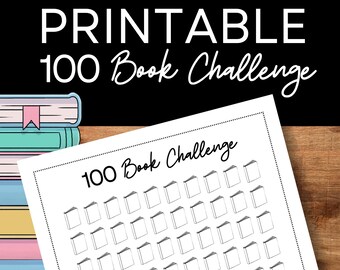 100 Book Challenge Tracker, Habits, Simple Printable Goal Tracker ...