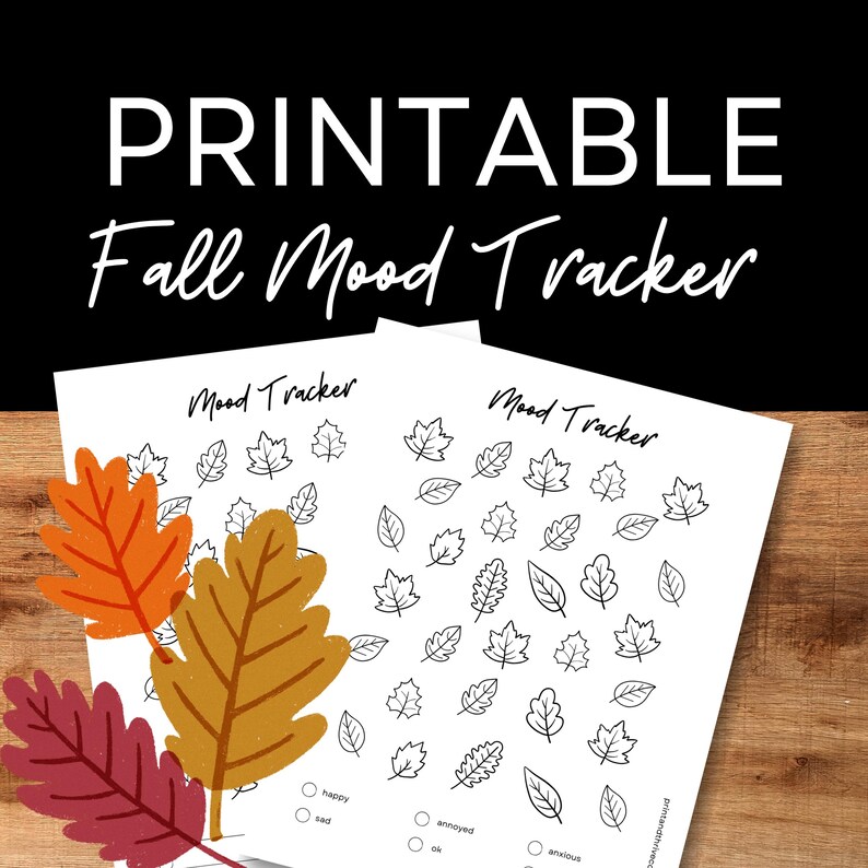 Fall Leaves Mood Tracker, PRINTABLE Mood Tracker, Planner Page ...