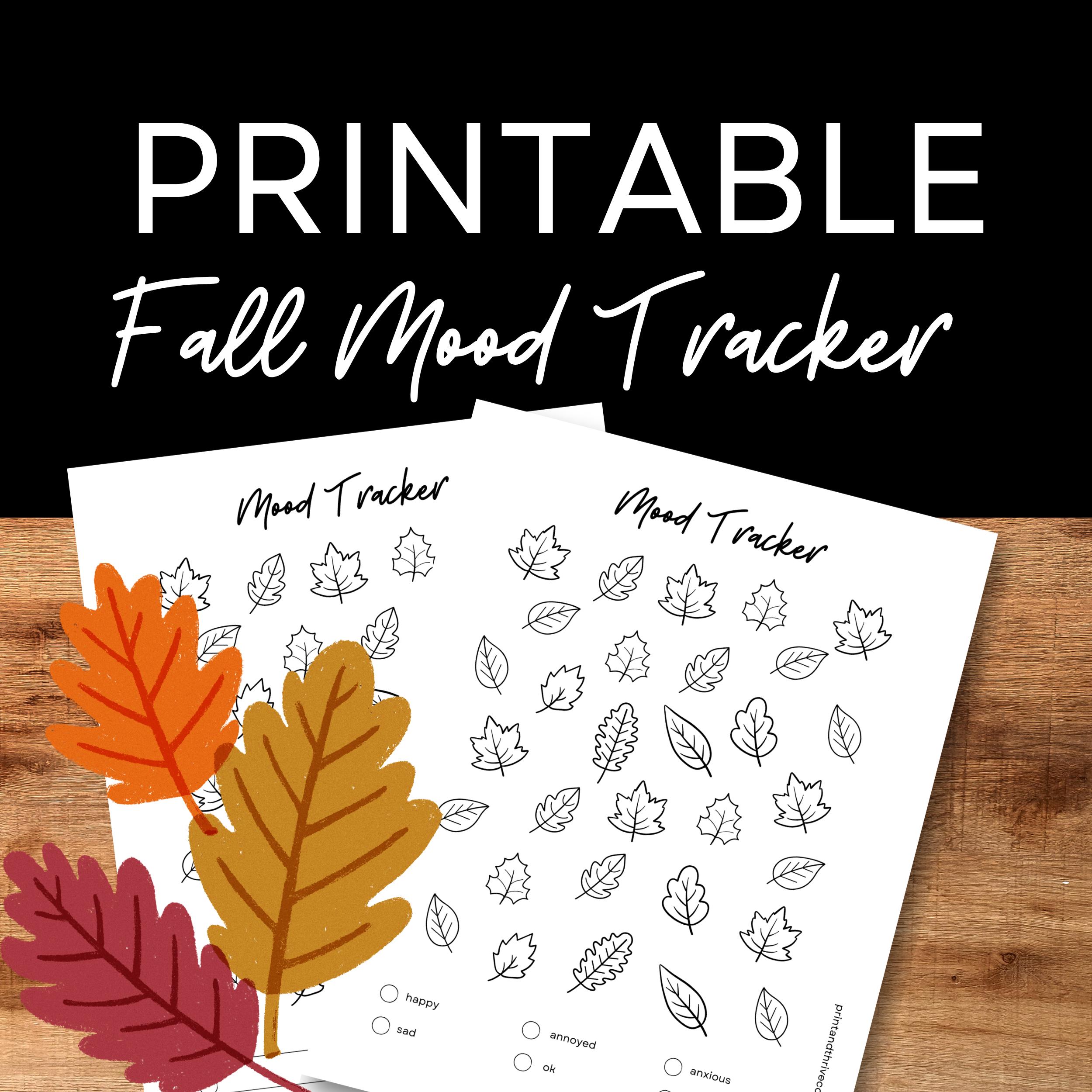 Fall Leaves Mood Tracker, PRINTABLE Mood Tracker, Planner Page ...